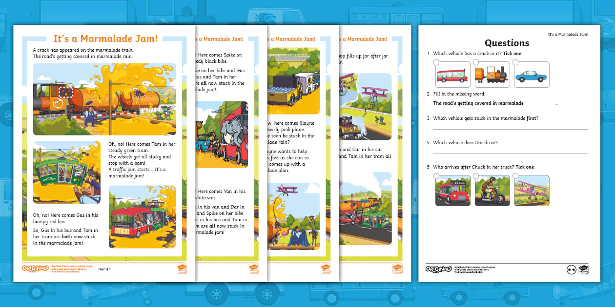 Year 1 It's a Marmalade Jam! Reading Comprehension