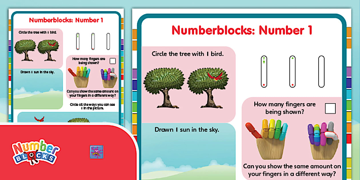Numberblocks: Number 1 What Is 1? Worksheet (teacher made)