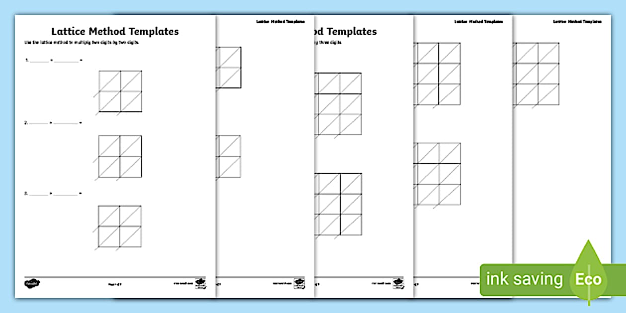 Blank Lattice Method Templates (teacher made) - Twinkl