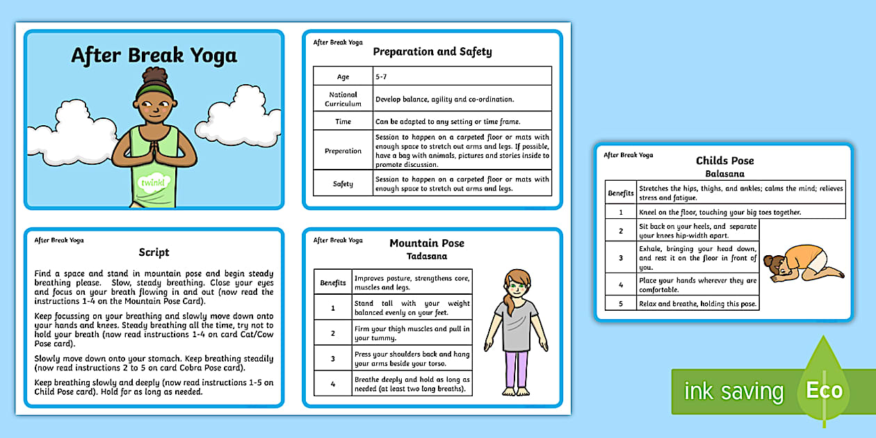 Calming Down After Break Yoga Activity