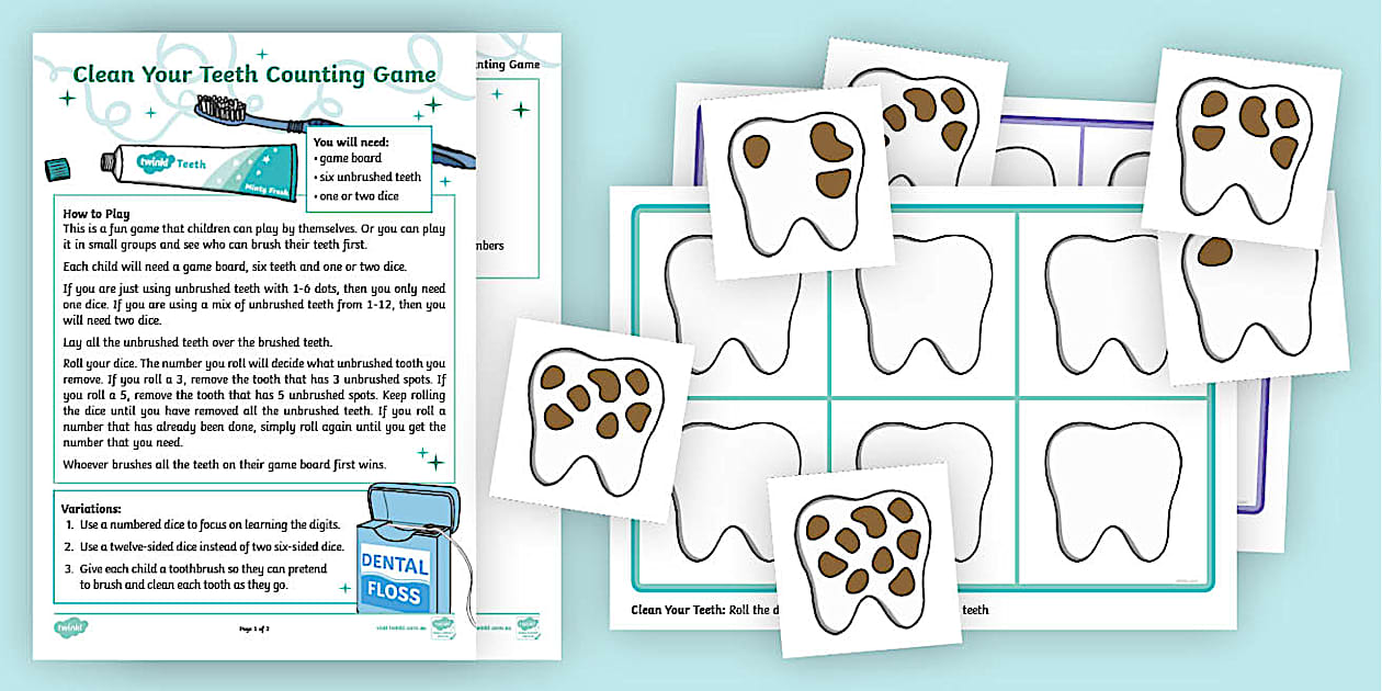 Clean Your Teeth Counting Game (teacher made) - Twinkl