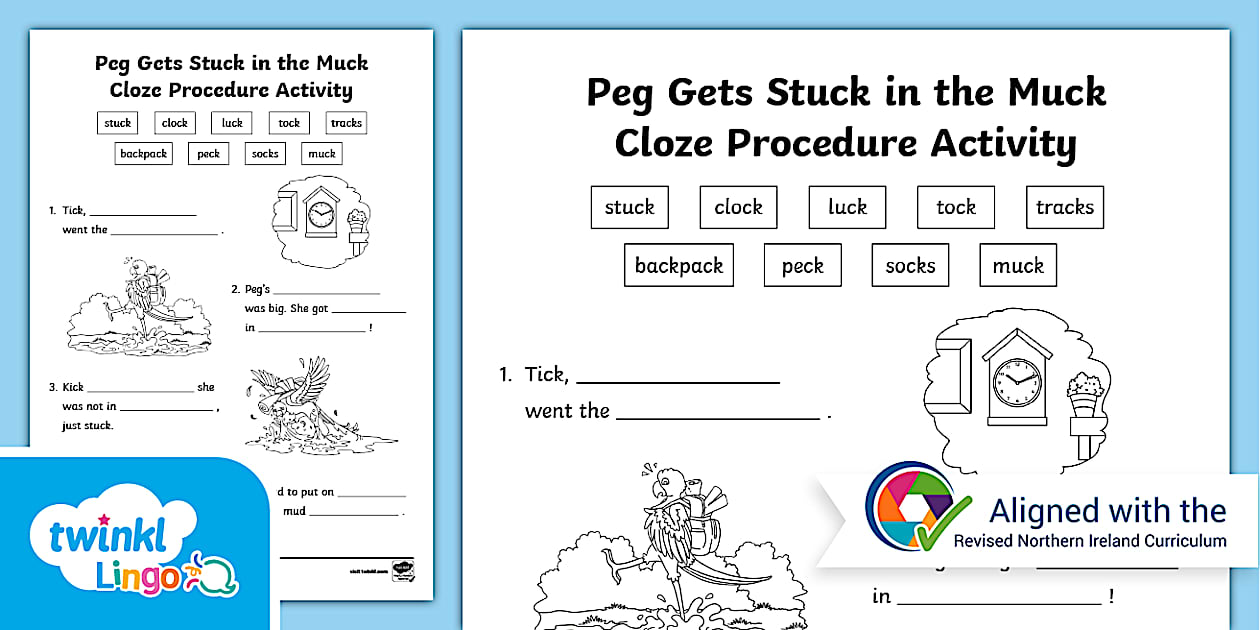 Peg Gets Stuck in the Muck Cloze Procedure Activity - Twinkl
