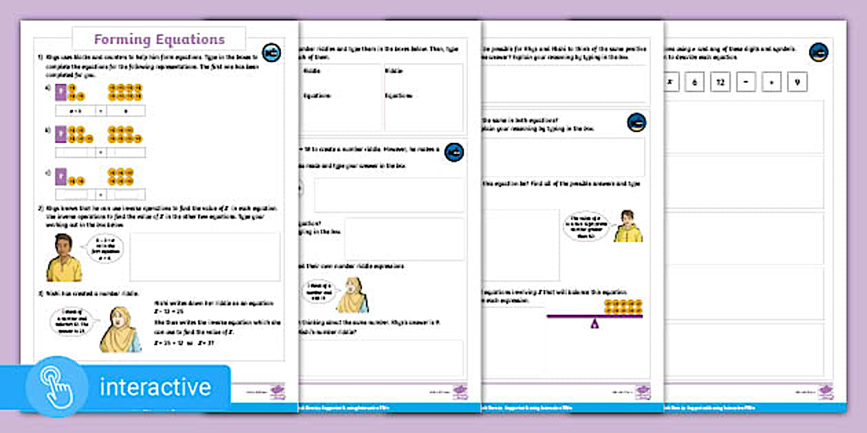 👉 Interactive PDF Y6 White Rose: Algebra: Forming Expressions