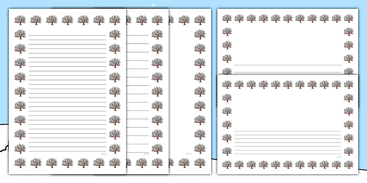 Winter Tree Landscape Page Borders- Landscape Page Borders