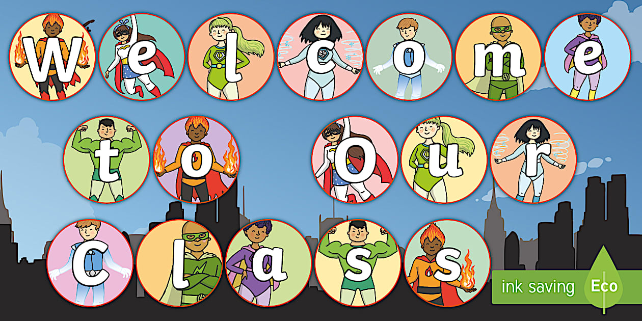 Editable Welcome to Our Class Superhero Display Cut-Outs