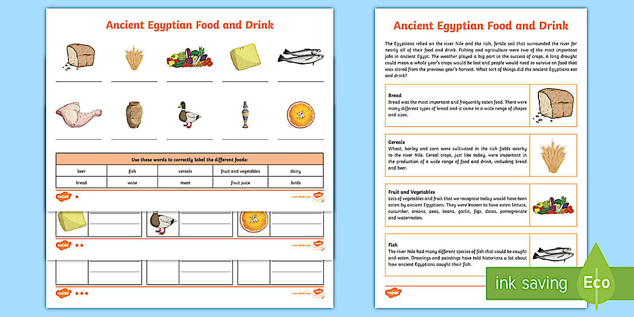 Ancient Egyptian Recipes - Food and Drink Activity Pack
