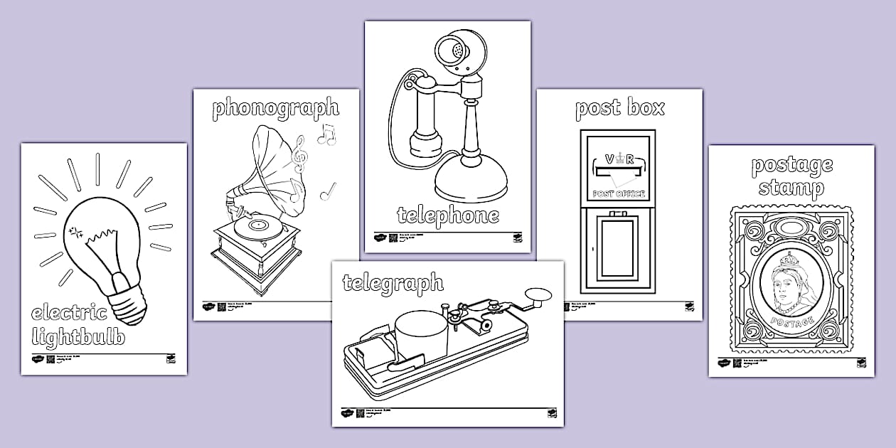 Victorian Inventions Colouring Pack (teacher made) - Twinkl