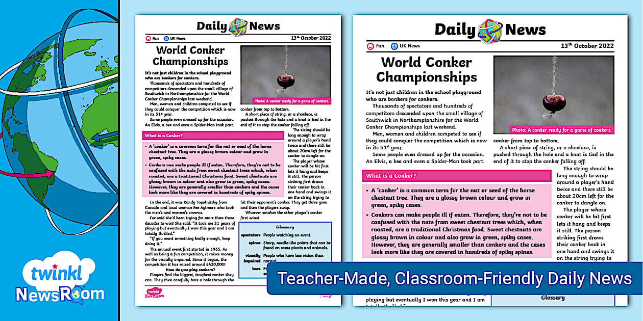 World Conker Championships - Daily NewsRoom Article (ages 9-11)