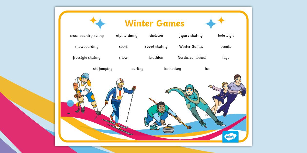Winter Games Word Mat - Twinkl