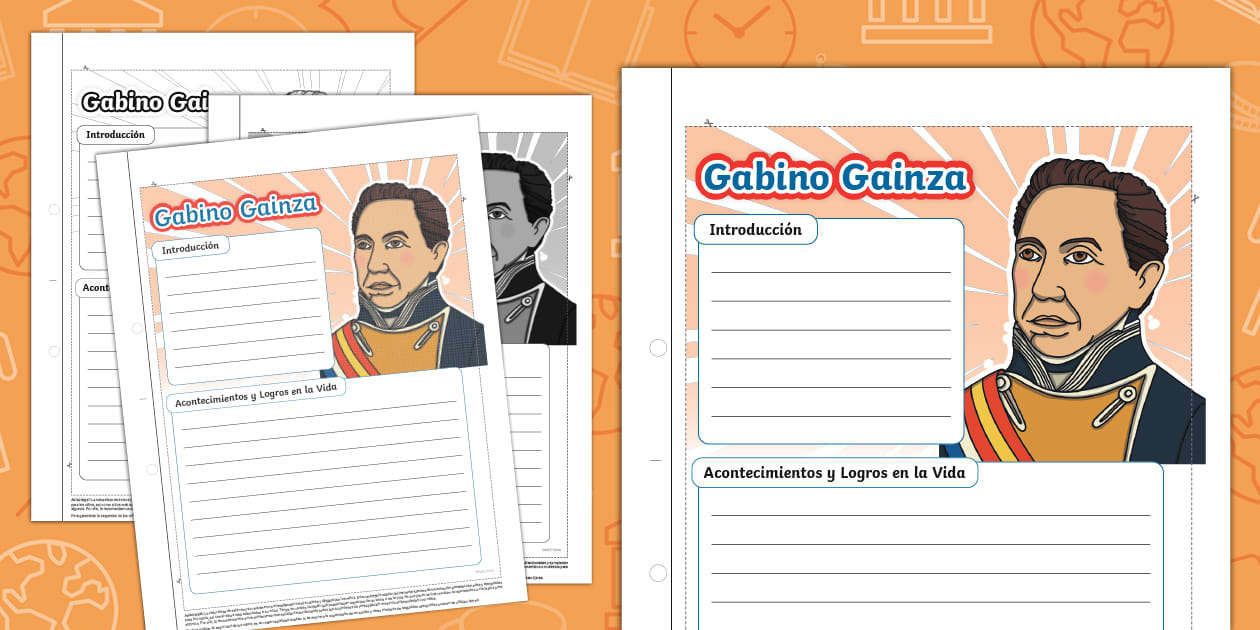 Guía de Trabajo: Biografía de Gabino Gainza - Twinkl