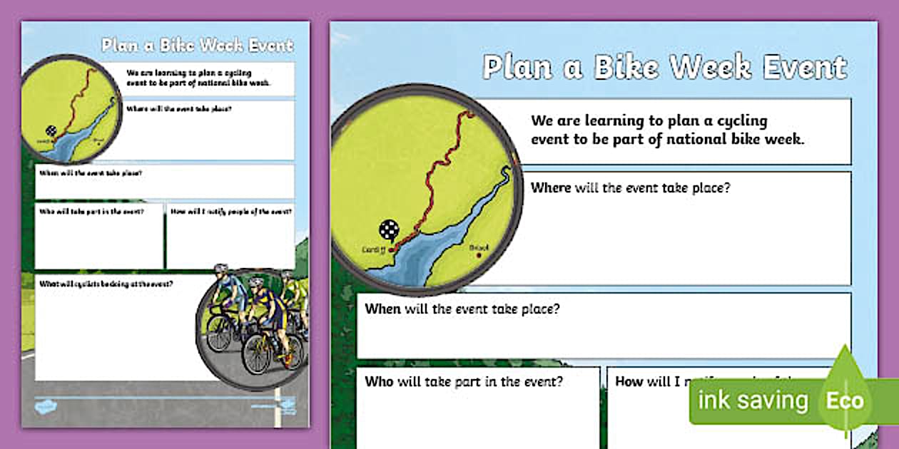 Planning a Bike Week Event Worksheet / Worksheet - Twinkl