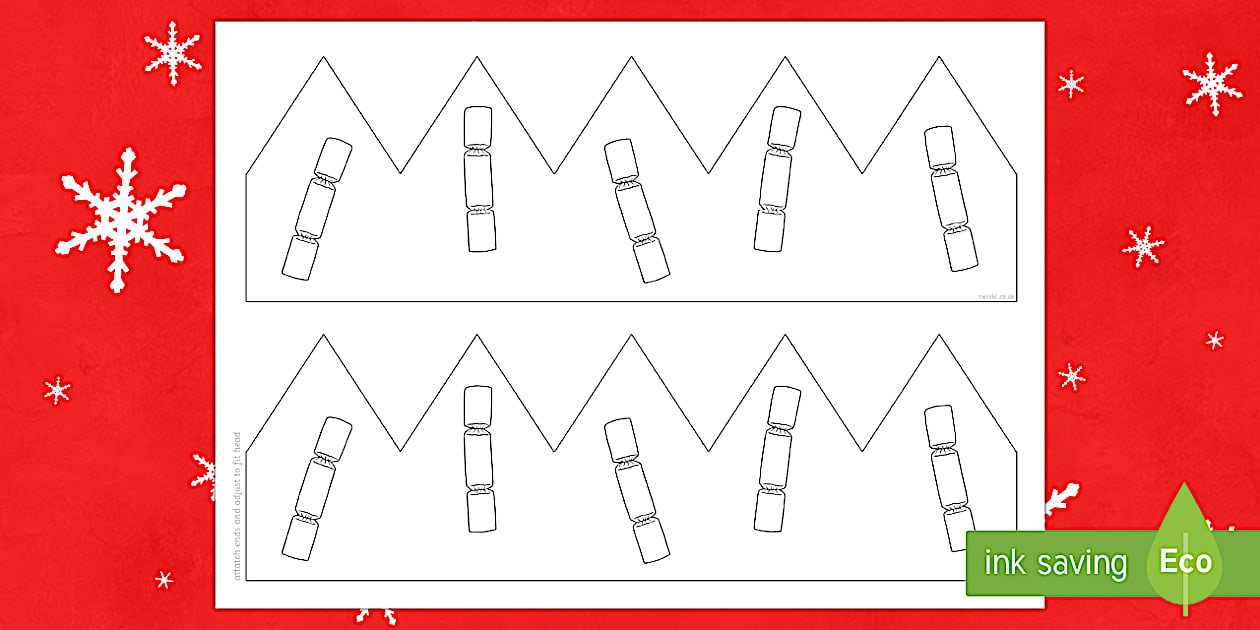Christmas Cracker Party Hat Template Activity - Twinkl