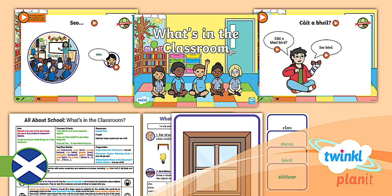 PlanIt Gaelic All About School: Lesson Pack 1 (Teacher-Made)