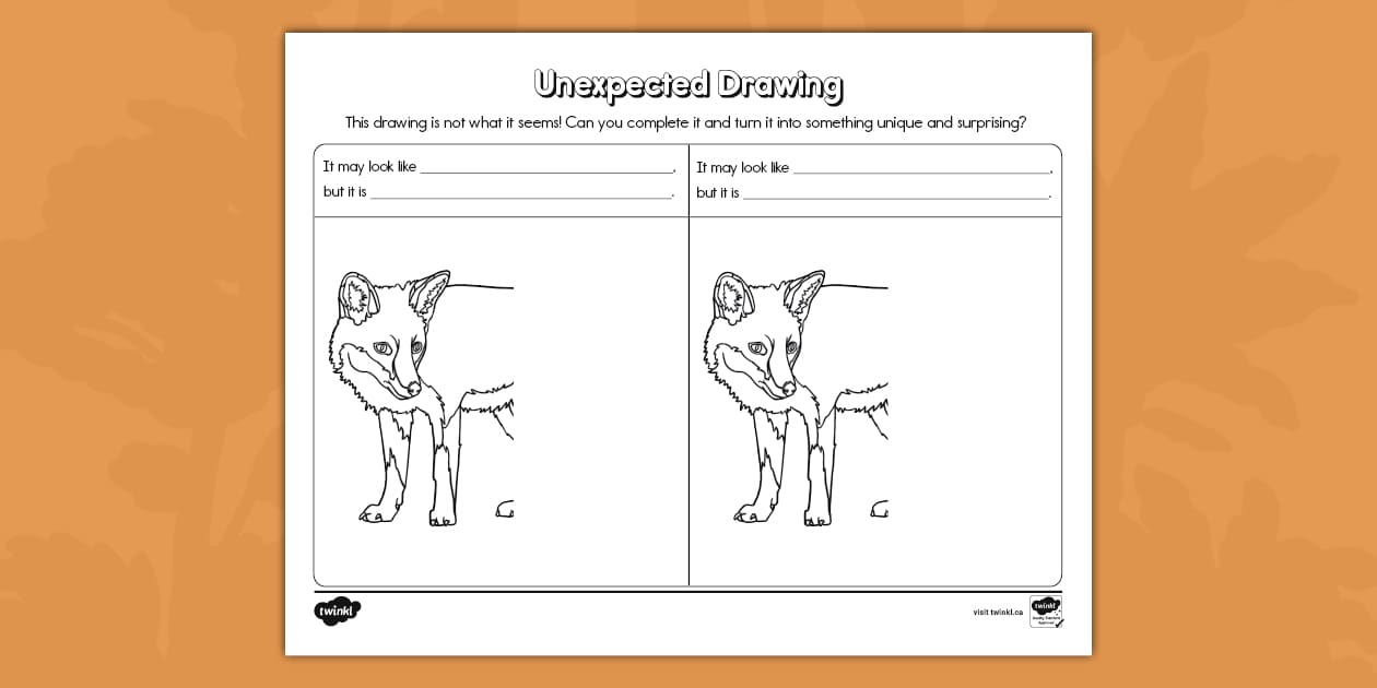 Fox Unexpected Drawing Activity (teacher made) - Twinkl