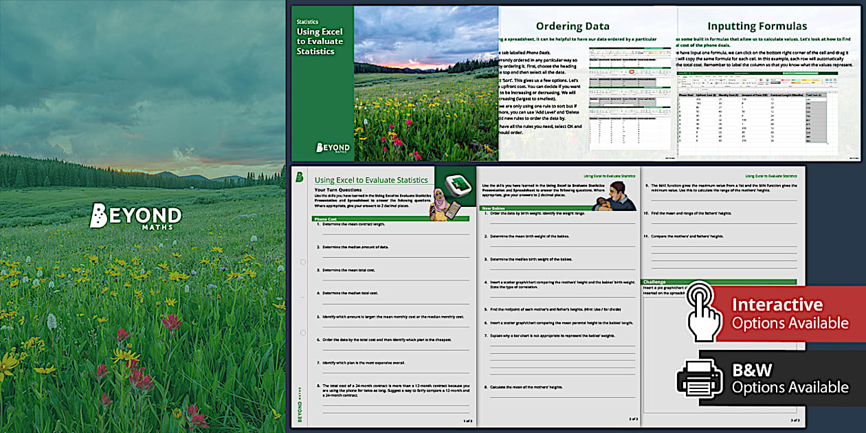 Using Excel to Evaluate Statistics - Twinkl