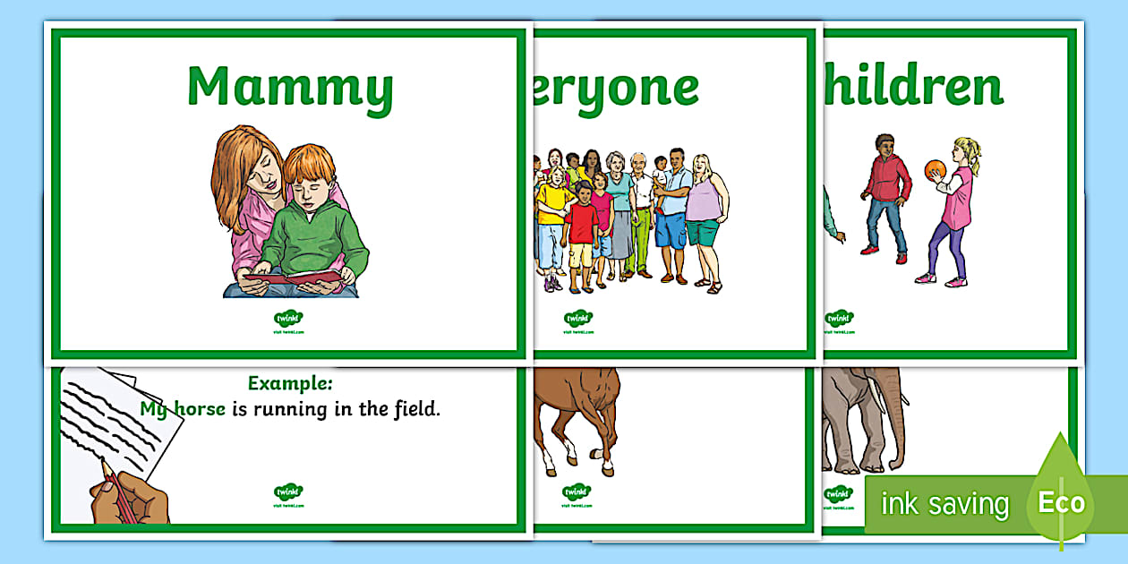 Black and White Subjects of Sentences Display Cards - Twinkl