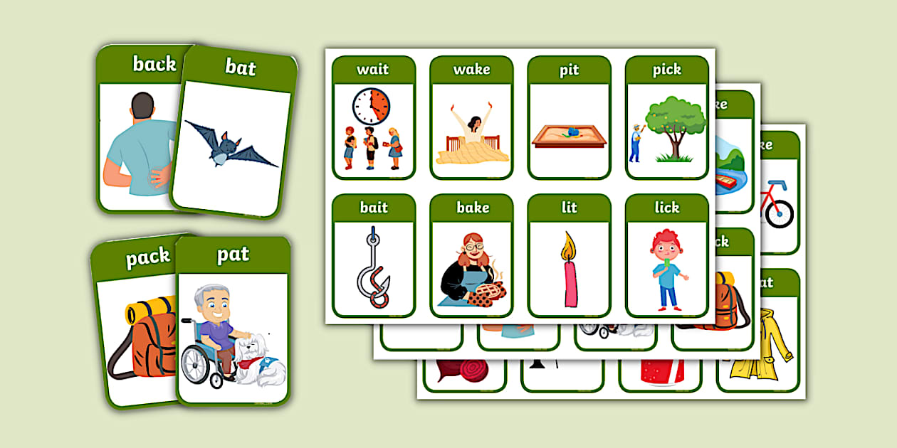 Minimal Pairs K and T Final Position Cards (teacher made)