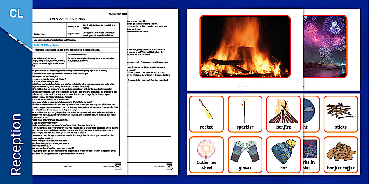 EYFS Bonfire Night Describe It! Adult Input Plan Pack