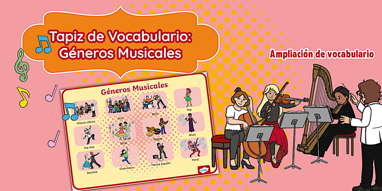 Tapiz de Vocabulario: Géneros Musicales