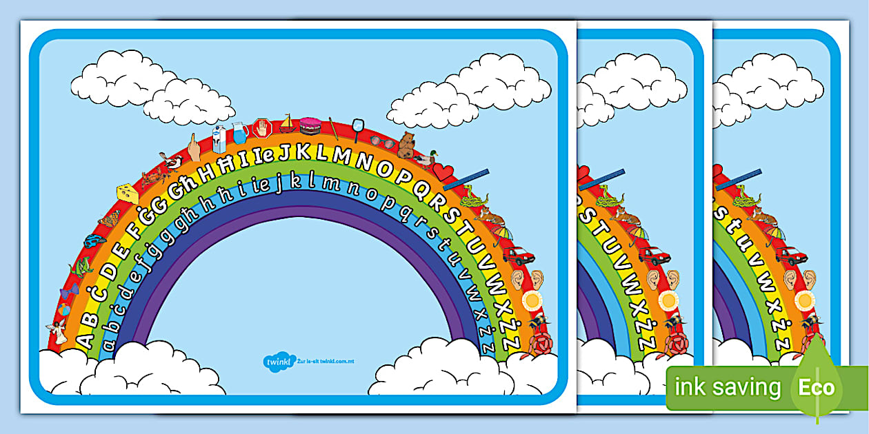 Editable Kartelluni: Arka ta' Qawsalla bl-Alfabett - Twinkl