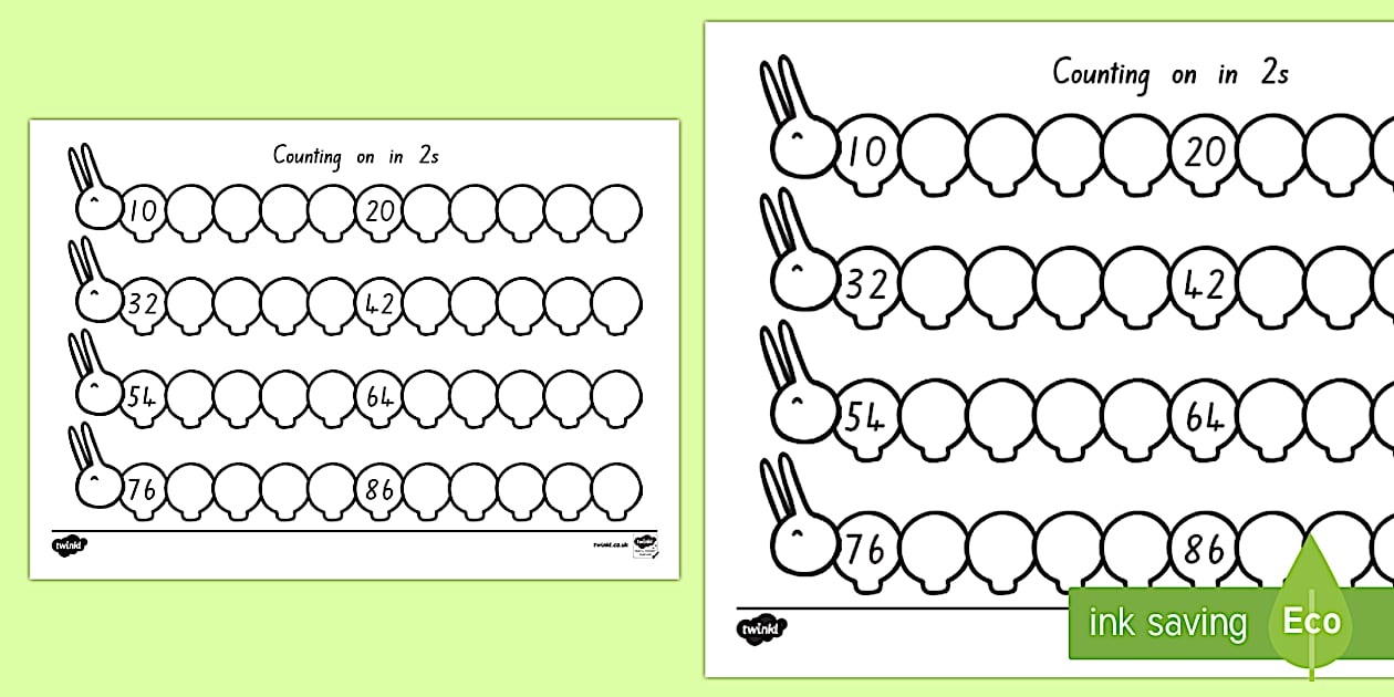 Counting in 2s Caterpillar Worksheet | Maths (teacher made)