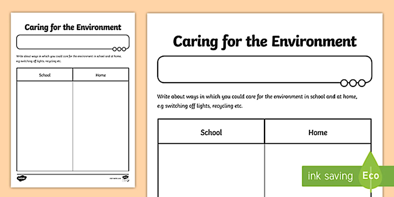 Caring for the Environment Worksheet | Twinkl Resources