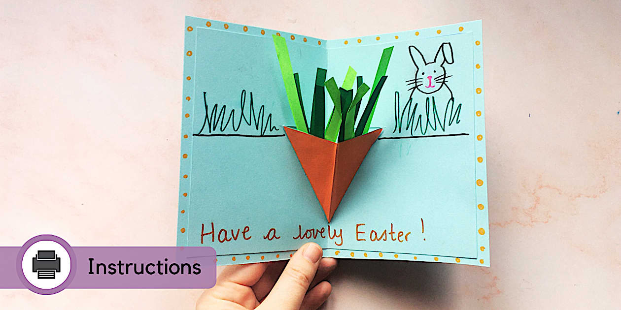 Pop-up Easter Card Craft | Easter Carrot Pop Up Card