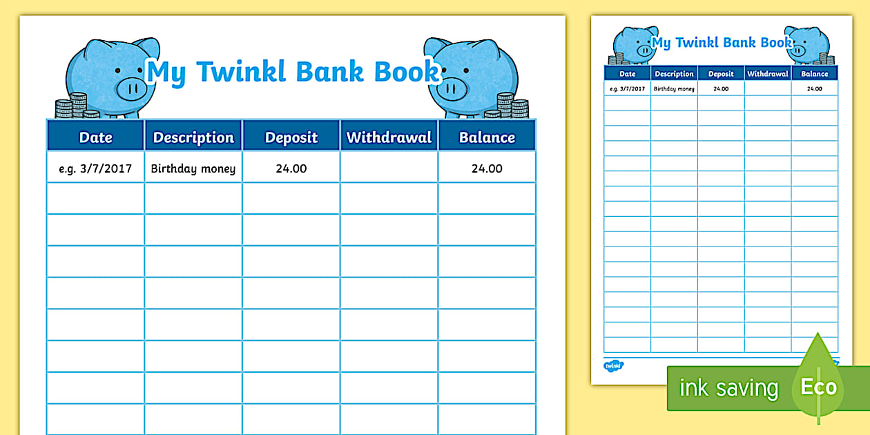 Financial Literacy Bank Book Number Worksheet / Worksheet
