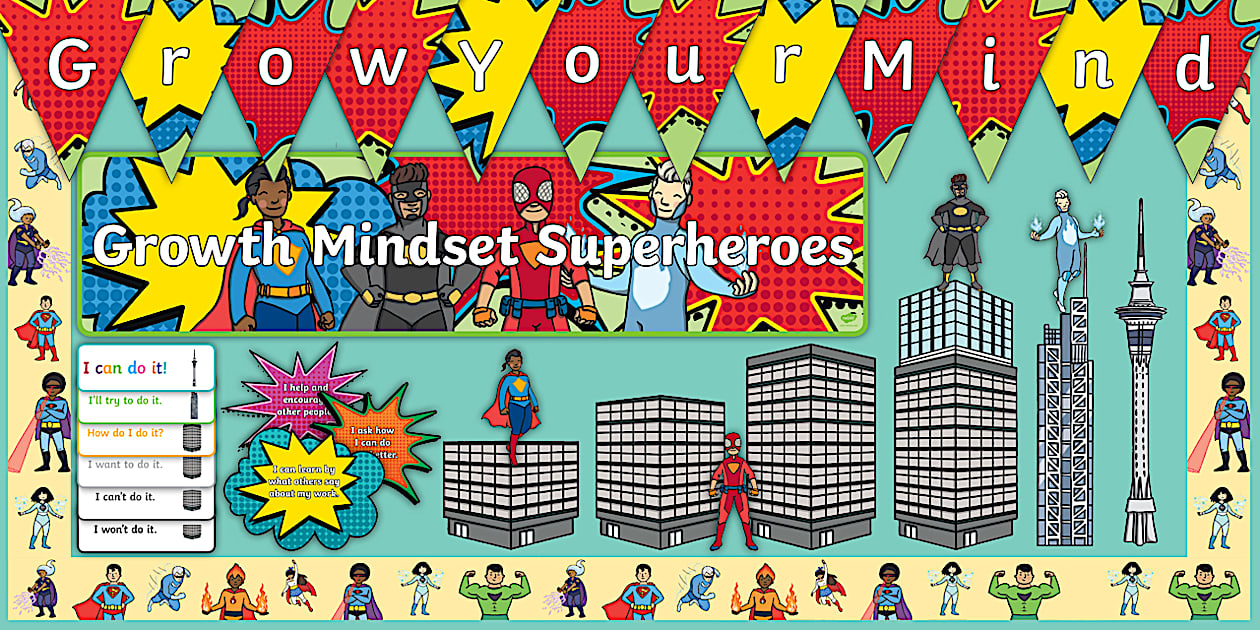 EYFS Growth Mindset Superhero-Themed Display Pack - Twinkl