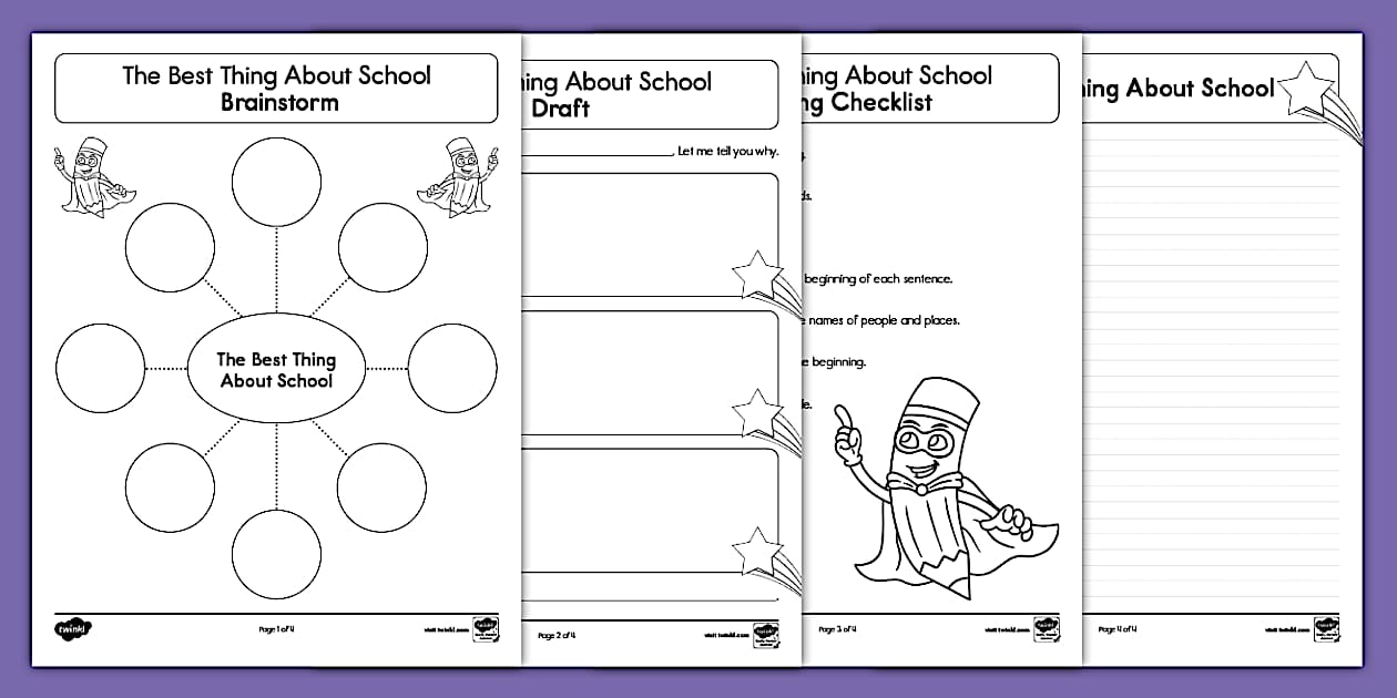 First Grade The Best Thing About School Opinion Writing Prompt