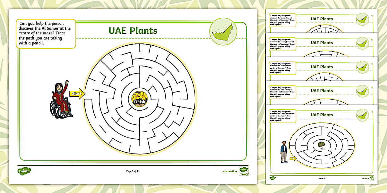 UAE Plants - Pencil Control Sheets - Lower Primary - Twinkl