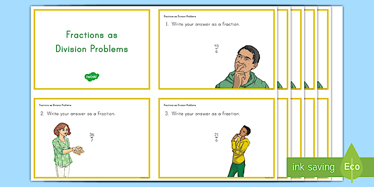 Fractions as Division Problems Task Cards (teacher made)