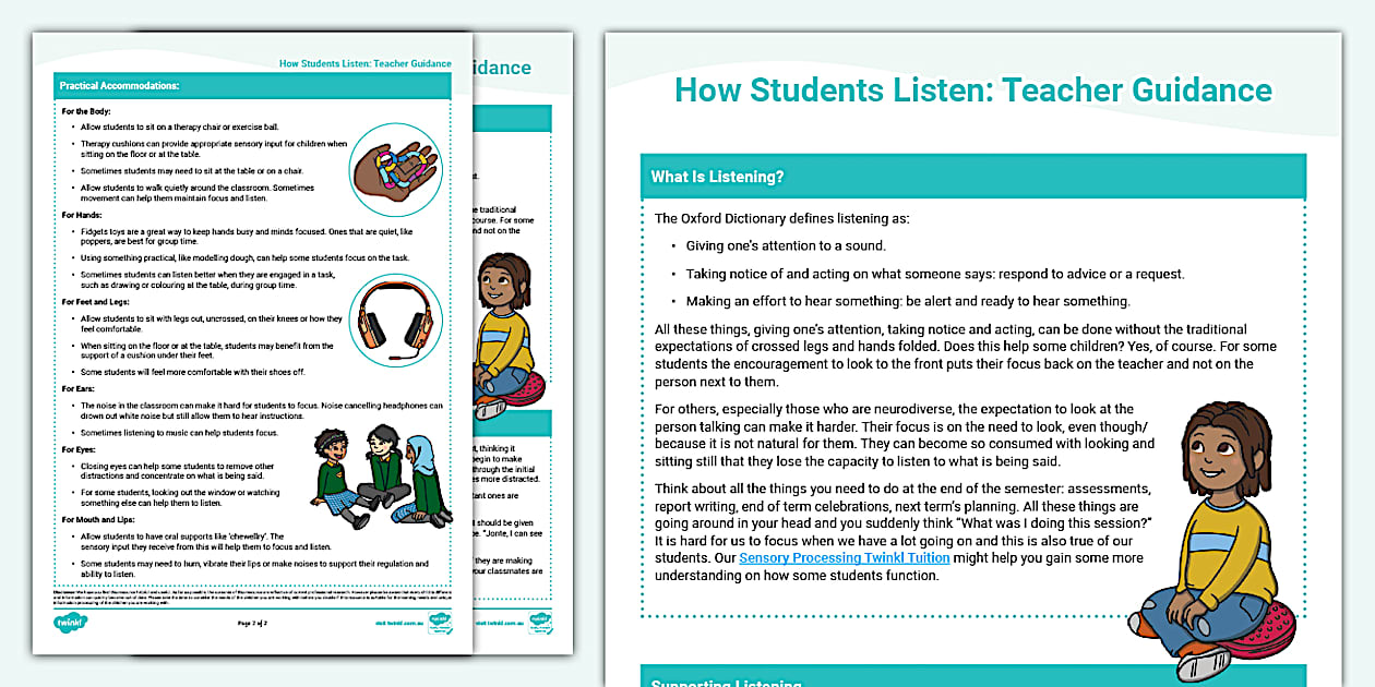 How Students Listen: Teacher Guidance (Teacher-Made)