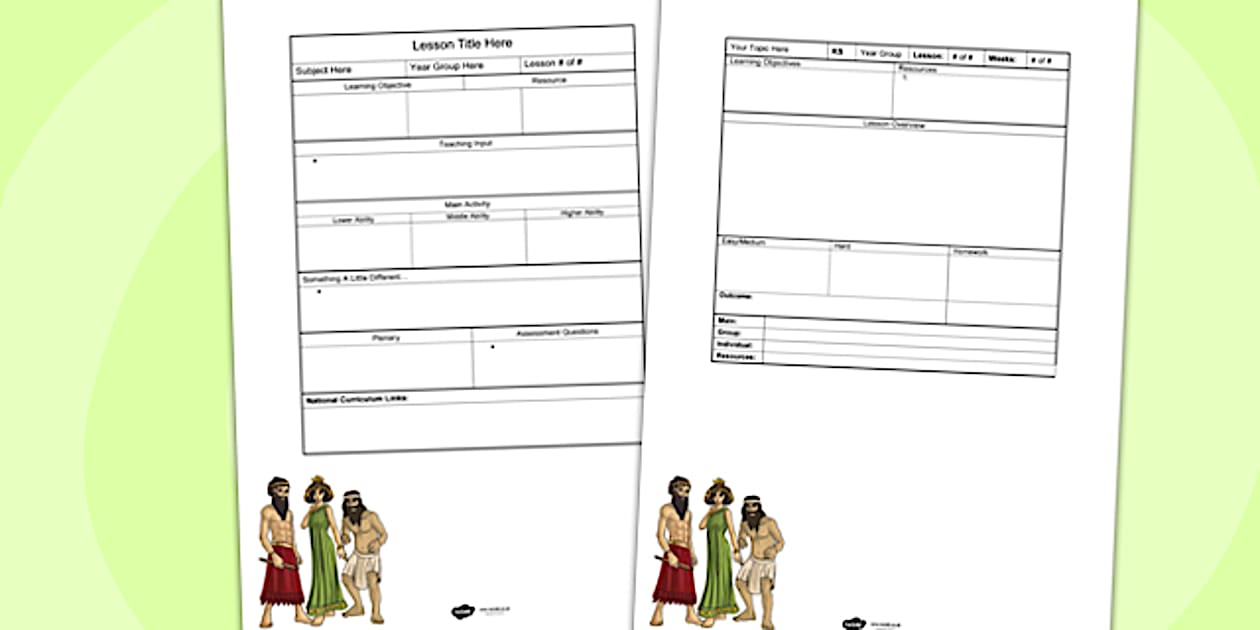 Ancient Sumer Editable Individual Lesson Plan Template - plans