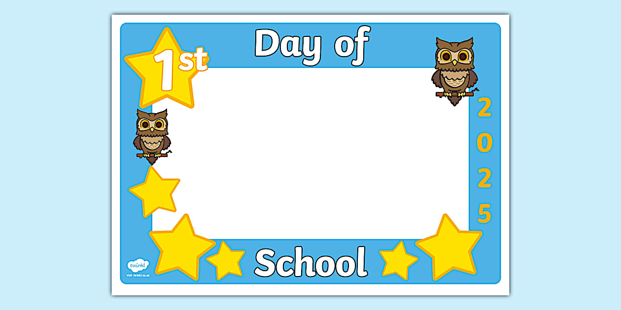 First Day of School Owl Photo Booth Frame
