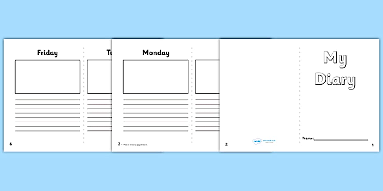 5 Day Diary Writing Frame - ESL Diary Template - Twinkl