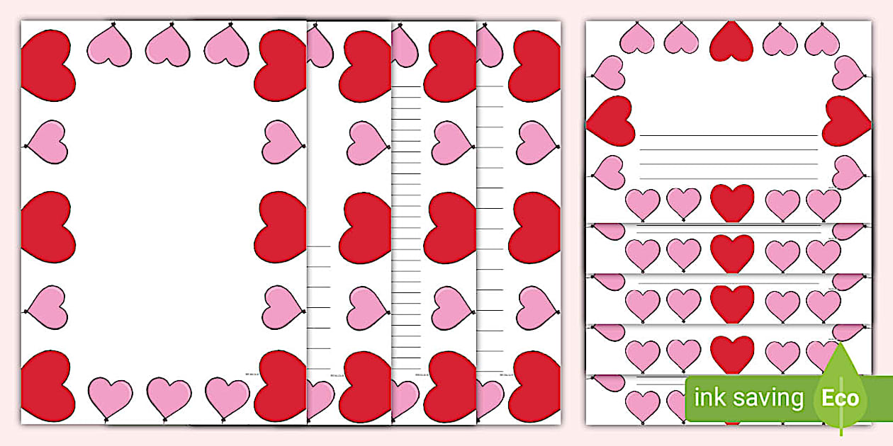 Valentine's Border Paper (teacher made) - Twinkl