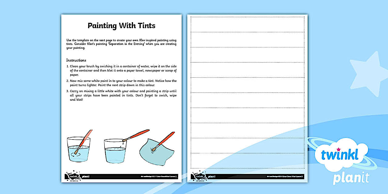 Paul Klee Painting with Tints Activity Instructions Template