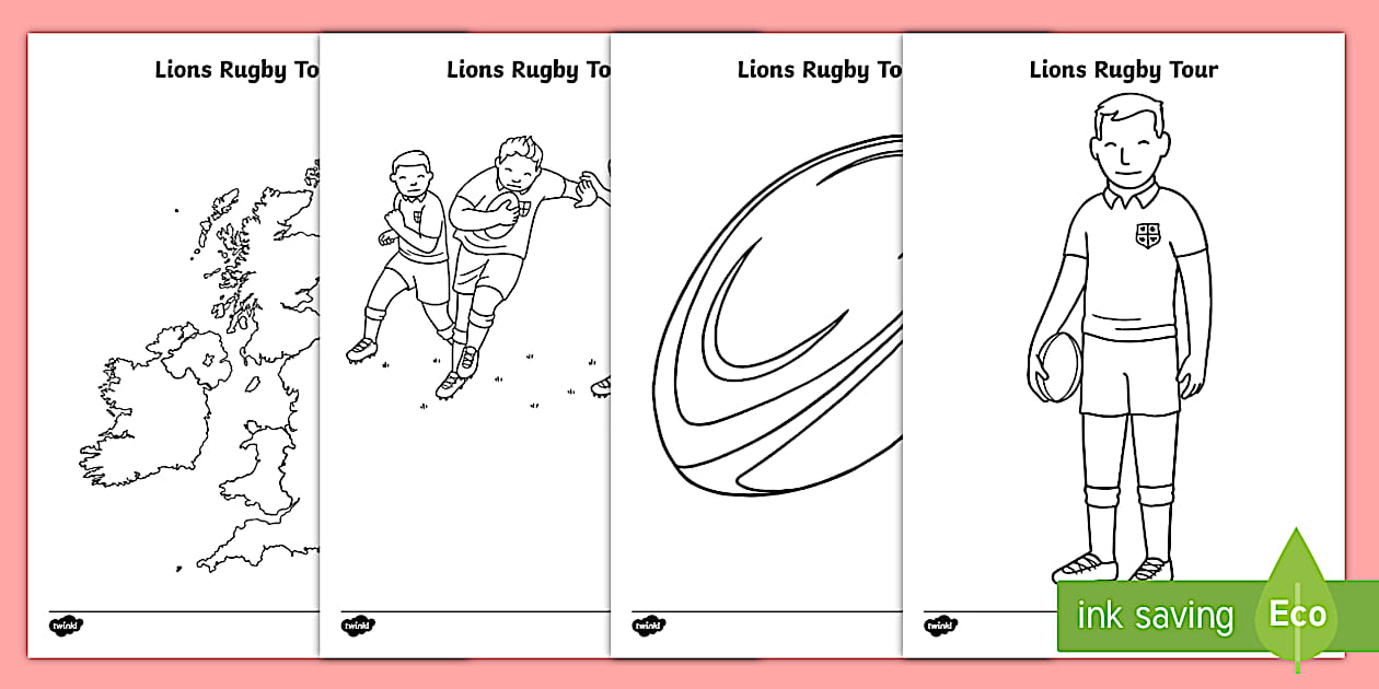 EYFS Lions Rugby Tour Colouring Pages (teacher made)