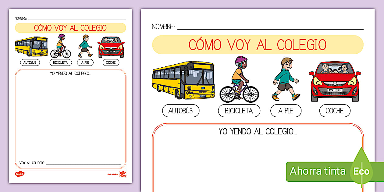 Ficha de actividad: Cómo voy a la escuela (teacher made)