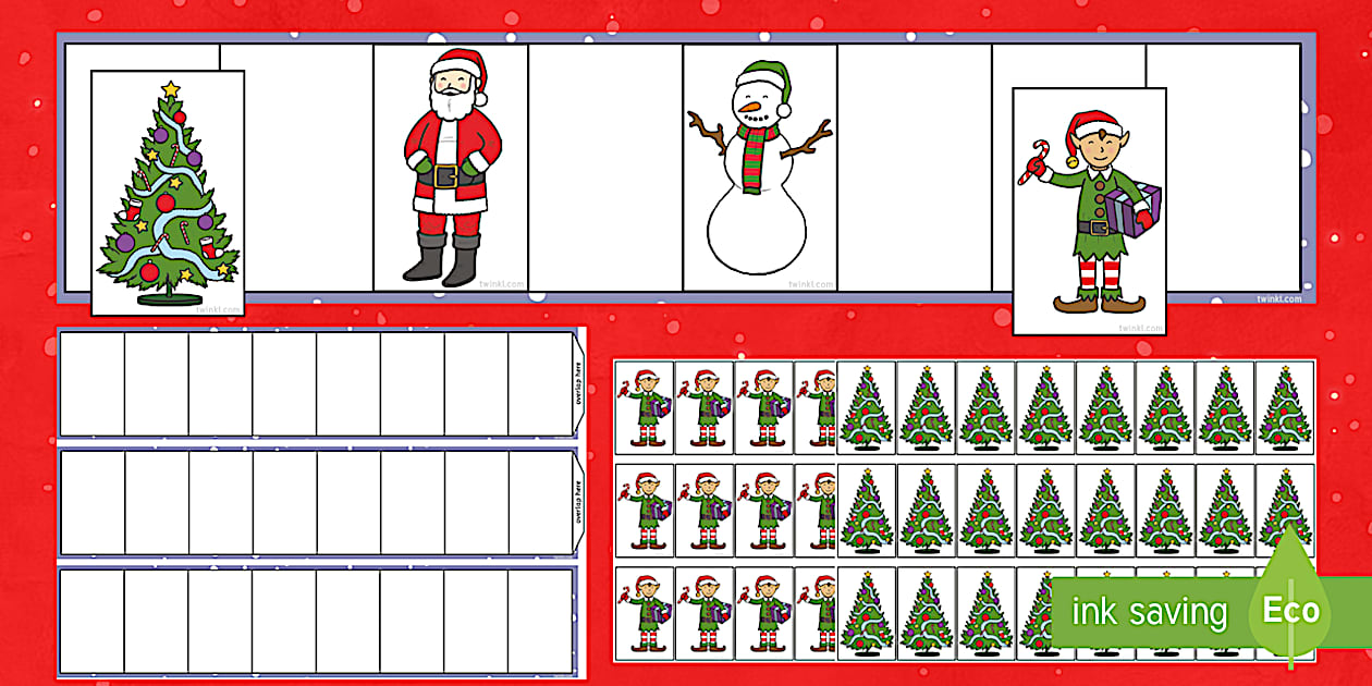 Christmas Pattern Board (teacher made) - Twinkl
