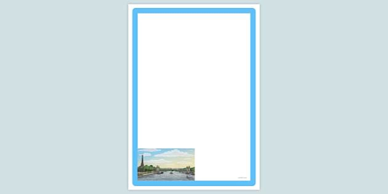 Simple Blank Paris Page Border | Page Borders | Twinkl