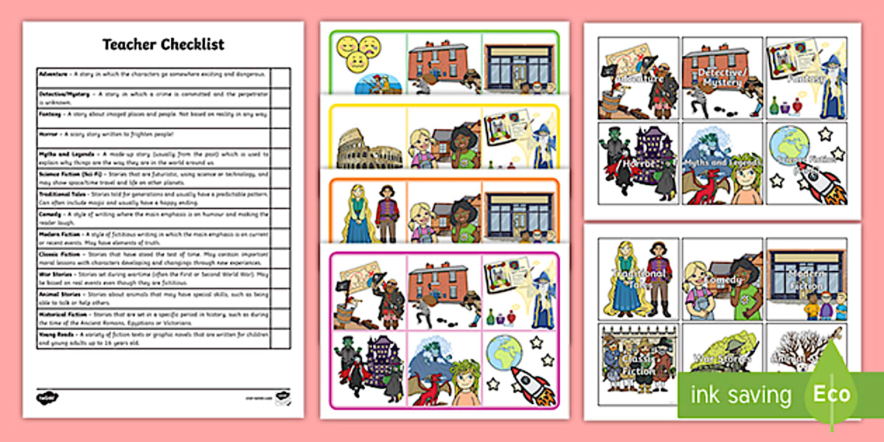Story Genres Bingo Game (teacher made) - Twinkl