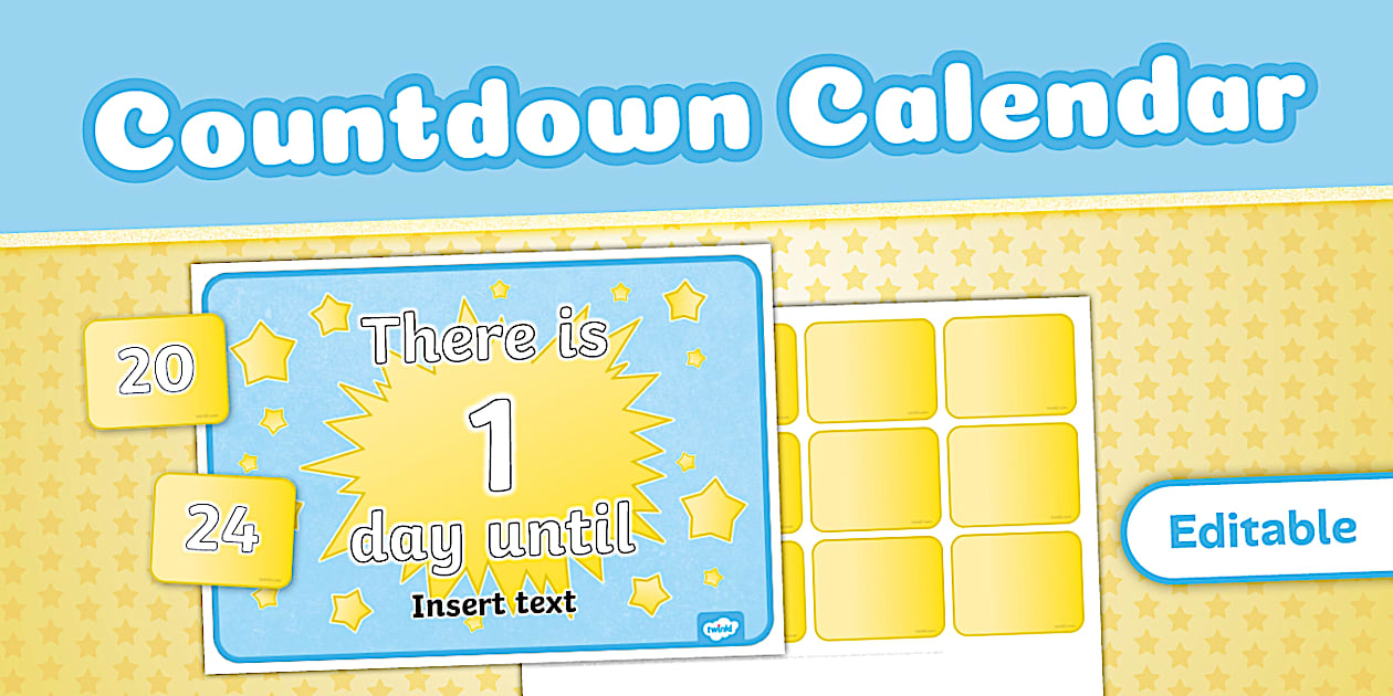 Holiday Countdown Template | Countdown Calendar Editable