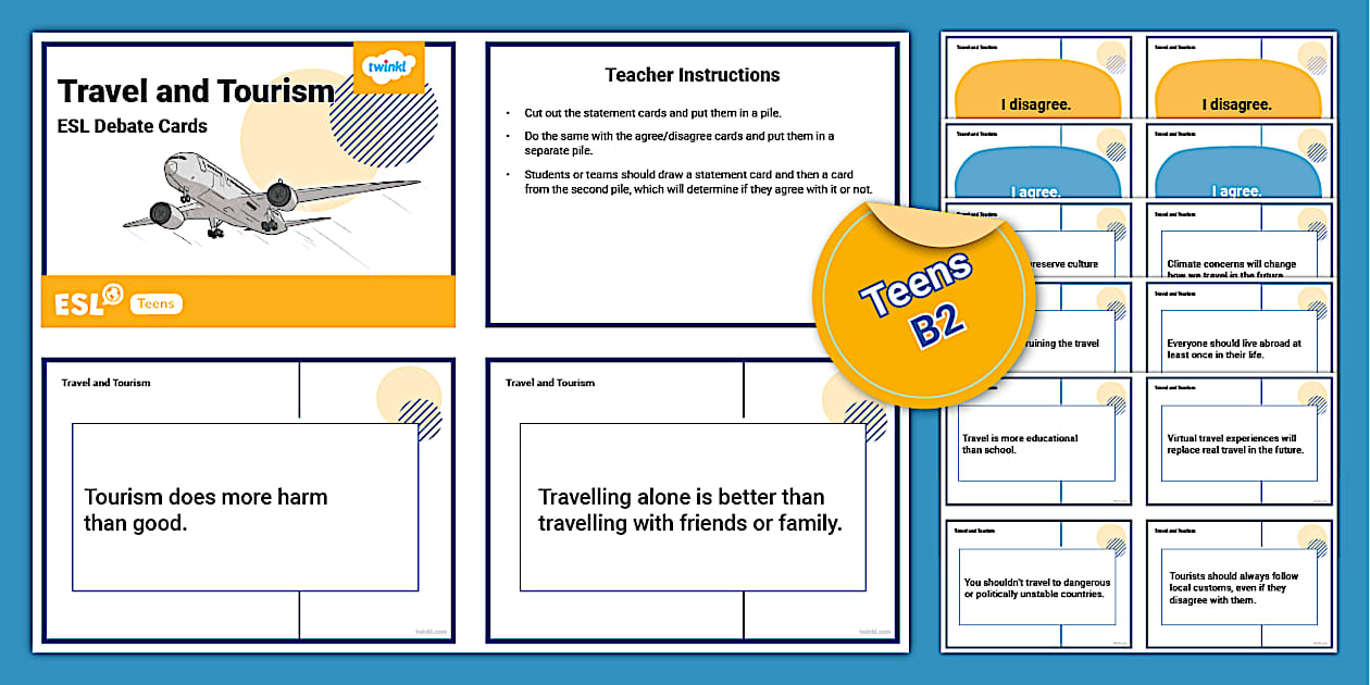 ESL Debate Cards: Travel & Tourism [Teens, B2] - Twinkl