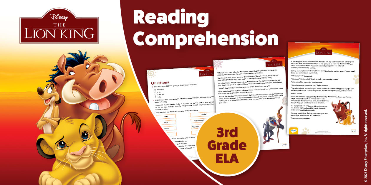 The Lion King: Third Grade Reading Comprehension Worksheet