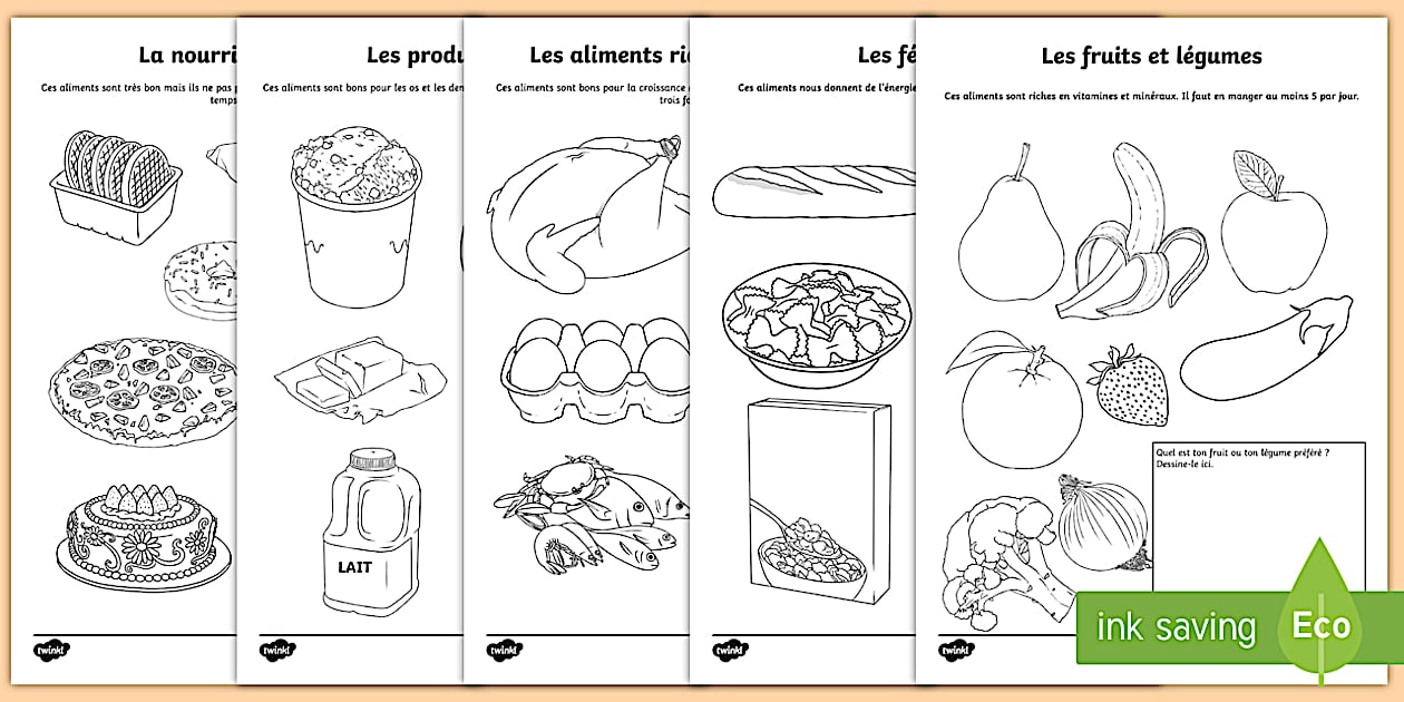 Feuilles de coloriage : Une alimentation saine - Twinkl