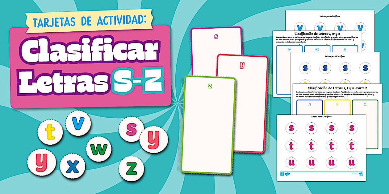 NEE |Clasificar| Colores|Letras S-Z|Minúsculas |DUA | TEA