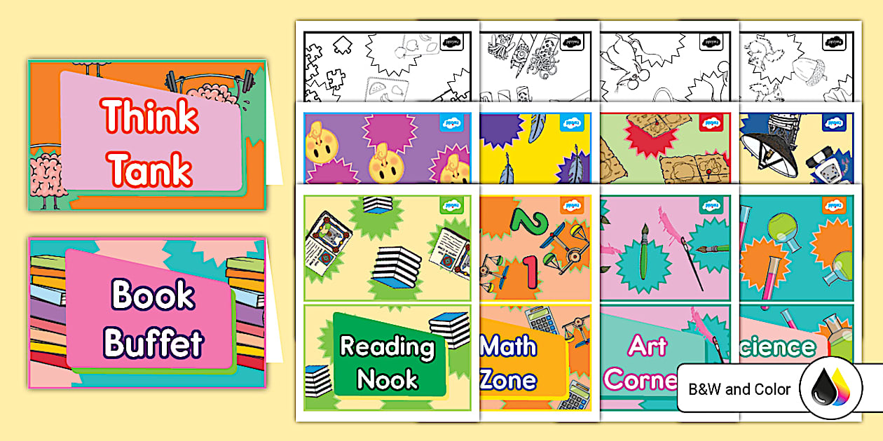 Classroom Center Tent Signs (Teacher-Made) - Twinkl