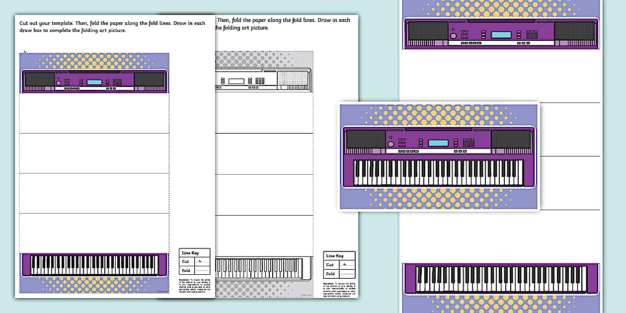 Keyboard Folding Art Template (teacher made) - Twinkl
